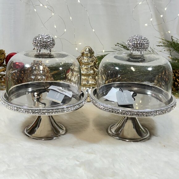 Kitchen | Glitz Chrystals Footed Cake Pastry Keeper Glass Dome Serving ...